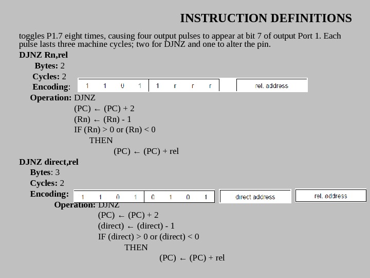 INTEL 8051 INSTRUCTION DEFINITIONS INSTRUCTION DEFINITIONS ACALL