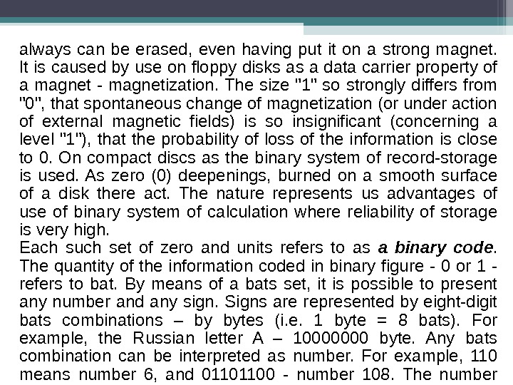 Lecture № 1. 3. Calculation systems. Binary