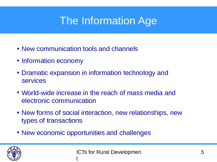 ICTs for Rural Development An Integrated Approach
