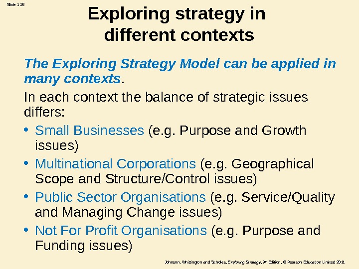 Johnson, Whittington and Scholes , Exploring Strategy