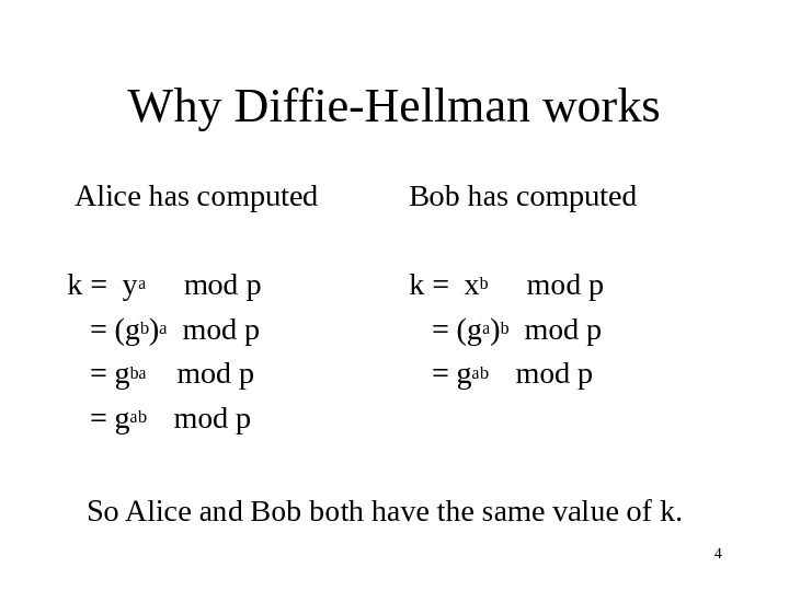 1 Key Exchange Solutions • Diffie-Hellman Protocol