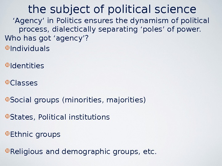 Political Science Module # 1 HISTORY AND