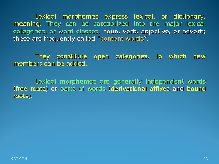 Lecture 2. The International Structure of Words