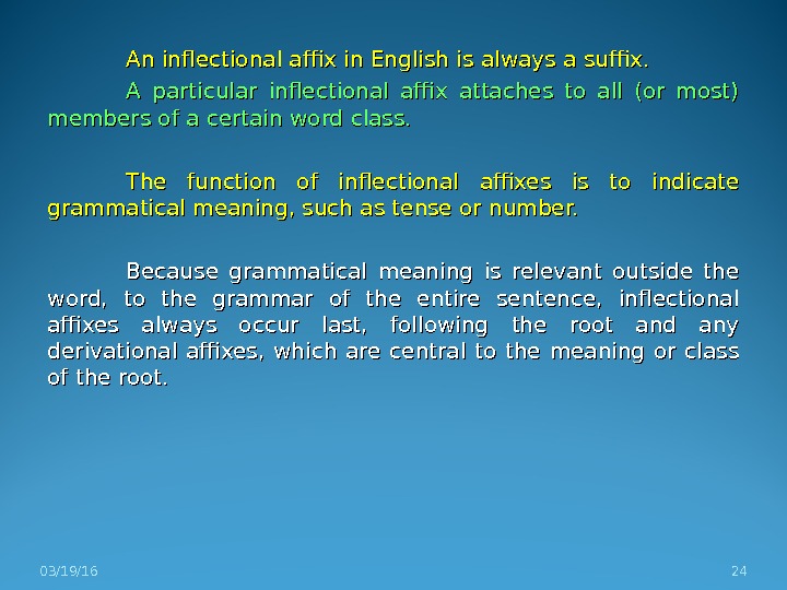 Lecture 2. The International Structure of Words