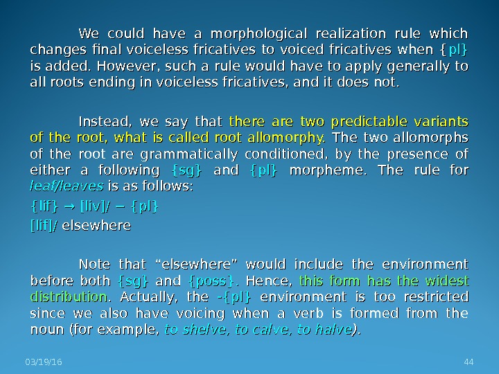 Lecture 2. The International Structure of Words