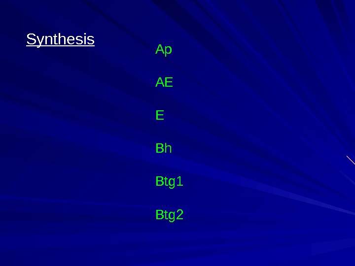 Soil Morphology and Classification E horizon.