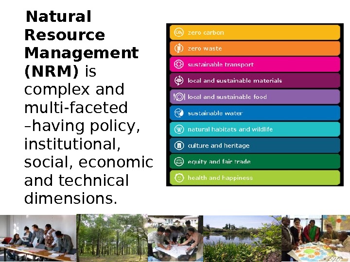NATURAL RESOURCE MANAGEMENT — PROBLEMS AND SOLUTIONS Lecture