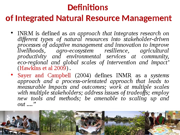 NATURAL RESOURCE MANAGEMENT — PROBLEMS AND SOLUTIONS Lecture