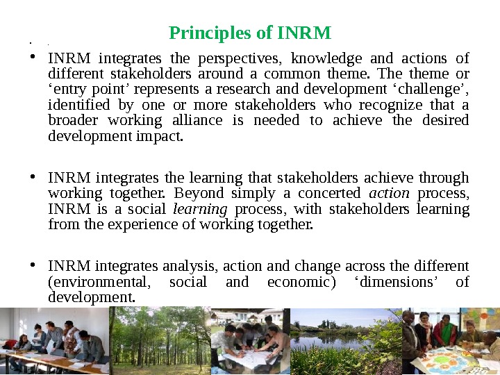 NATURAL RESOURCE MANAGEMENT — PROBLEMS AND SOLUTIONS Lecture
