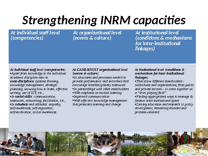 NATURAL RESOURCE MANAGEMENT — PROBLEMS AND SOLUTIONS Lecture