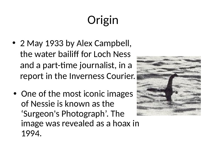 Loch Ness Monster Origin • The