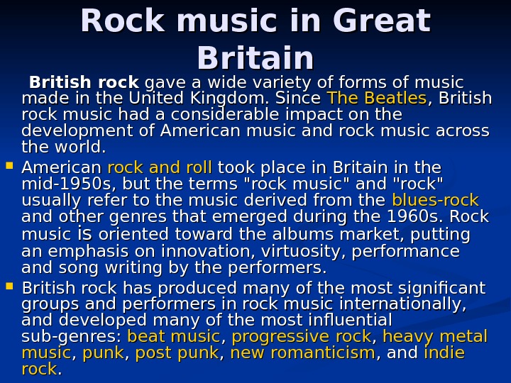 Music which stroke conservative Britain Music