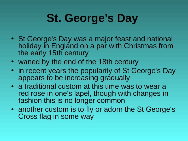 National Days in Britain National Days in Britain