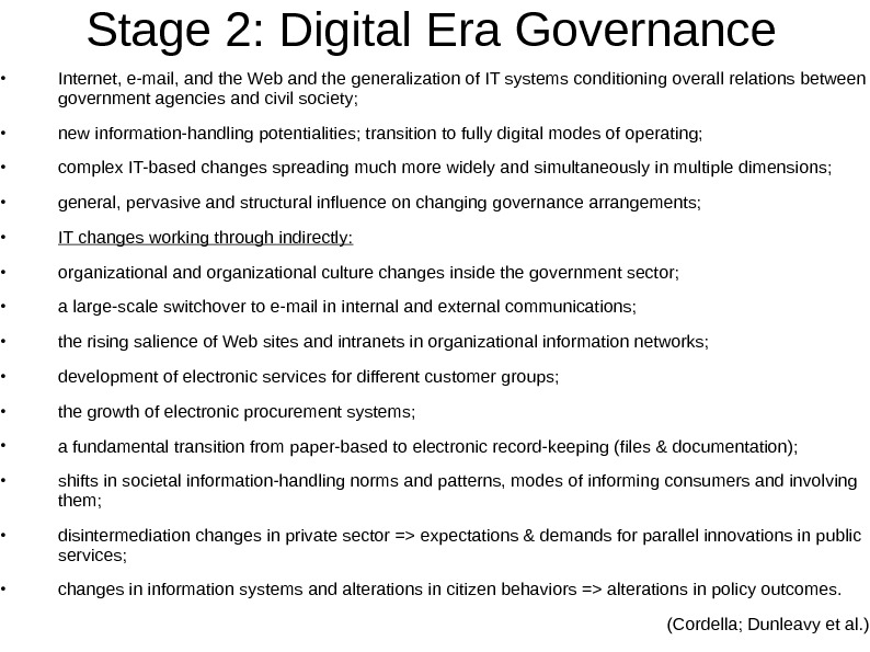 New Public Management. Digital Era Governance Principles