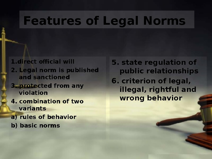 Презентация norm of law