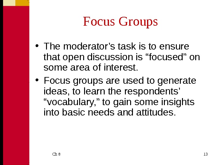 Презентация observations focus groups