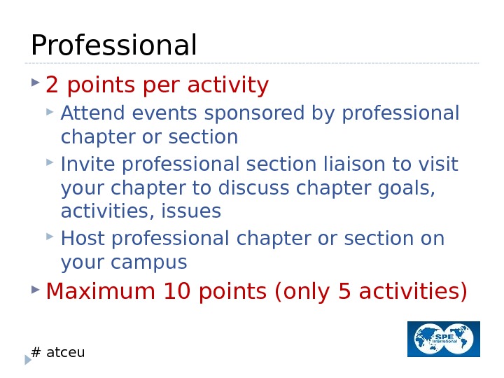 Spe Outstanding Student Chapter And Gold Award Criteria