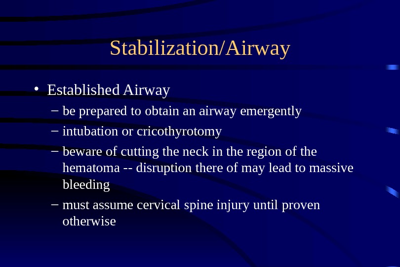 Penetrating Neck Trauma Rambam Medical Center Dr Nordkin
