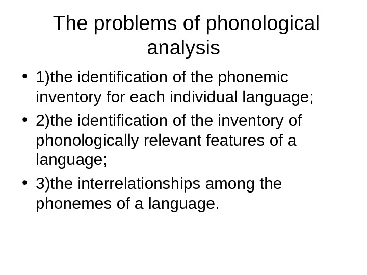 Phonological Analysis of English Speech Sounds