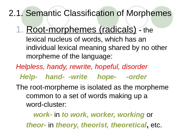WORD-STRUCTURE Morph e mic Structure o f Words