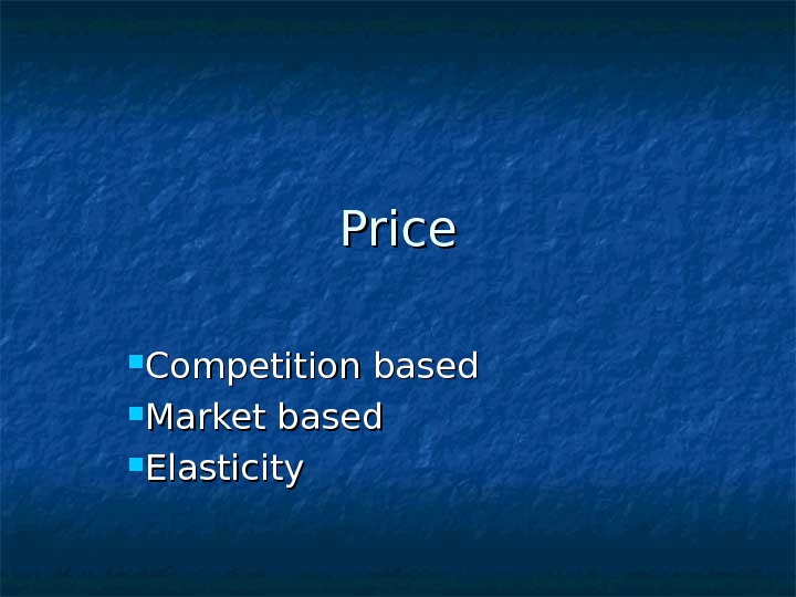 Price Competition based Market based