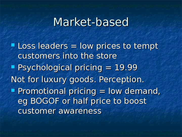 Price Competition based Market based