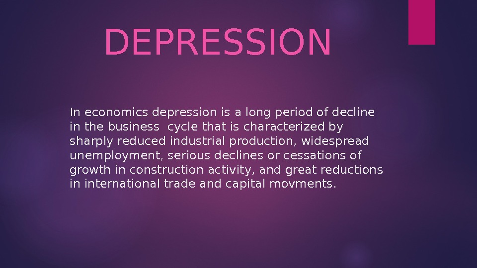 PROBLEMS OF CAPITALISM In economics panic is