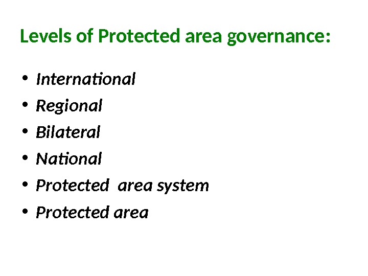 Protected Areas Governance Day 1. Theory Kharkiv