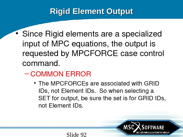 RBEs and MPCs in MSC. Nastran ARipRoarin’Reviewof RigidElements