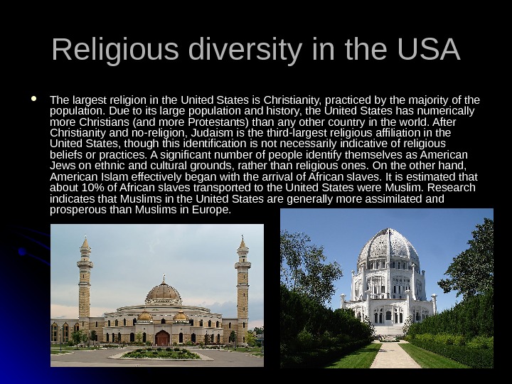 Religious and ethnic diversity in the USA