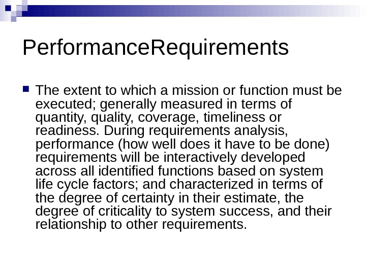 Requirements Analysis The Systems Engineering Process