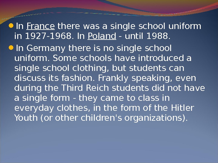 School uniform in other countries