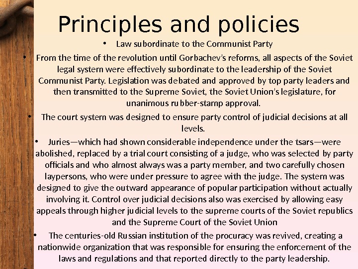SOCIALIST LAW • Socialist law
