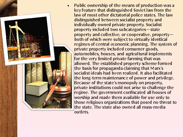 SOCIALIST LAW • Socialist law