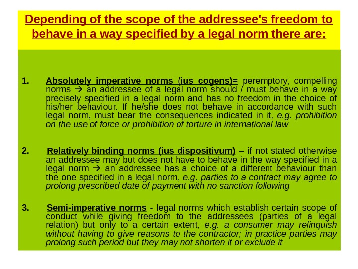 Sources of law Legal norm – definition