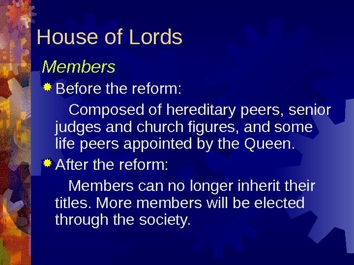 Structure of the Central Government of the UK