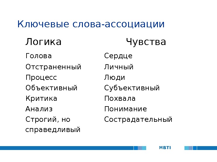 Myers-Briggs Type Indicator Типология Майерс Бриггс MBTI