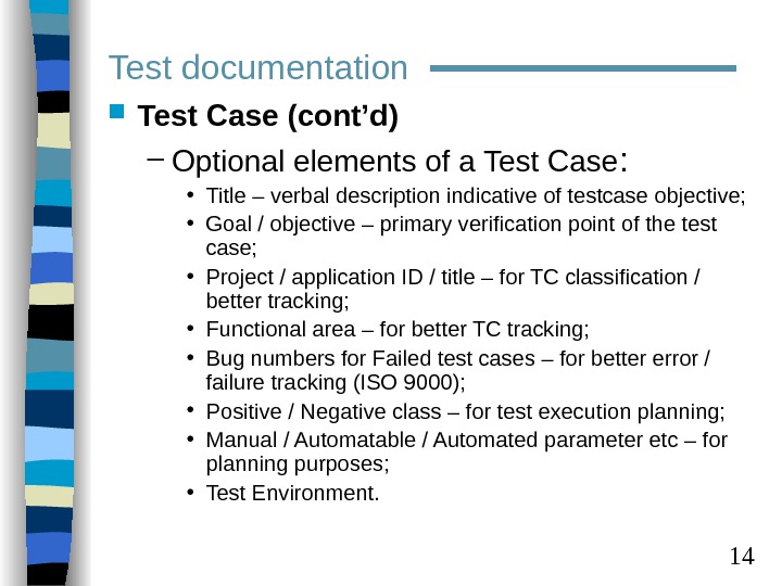 1 Test documentation and Test case design
