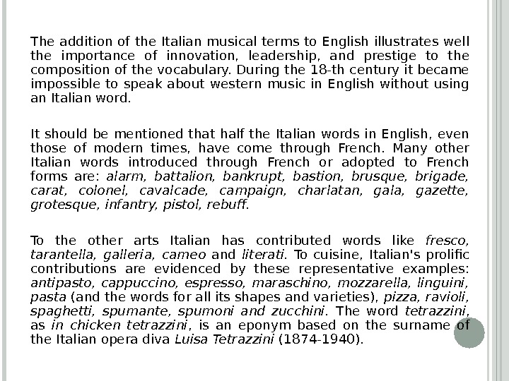 TOPIC III. THE ORIGIN OF ENGLISH WORDS