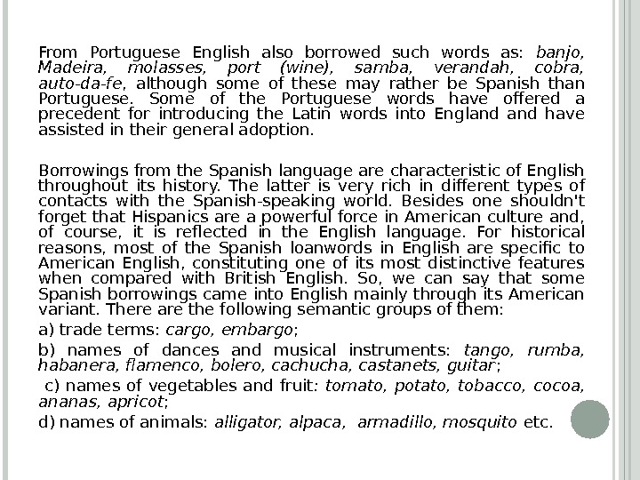 TOPIC III. THE ORIGIN OF ENGLISH WORDS
