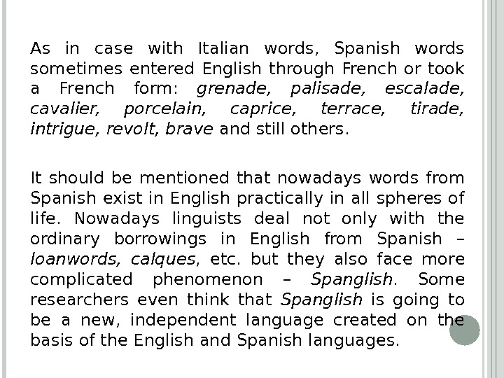 TOPIC III. THE ORIGIN OF ENGLISH WORDS