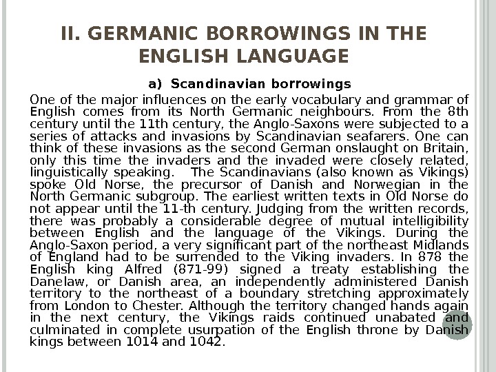 TOPIC III. THE ORIGIN OF ENGLISH WORDS