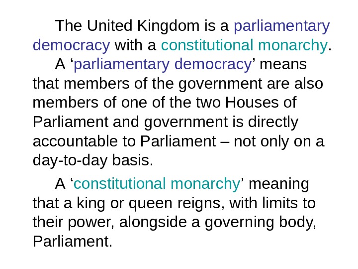 The UK System of State and Government