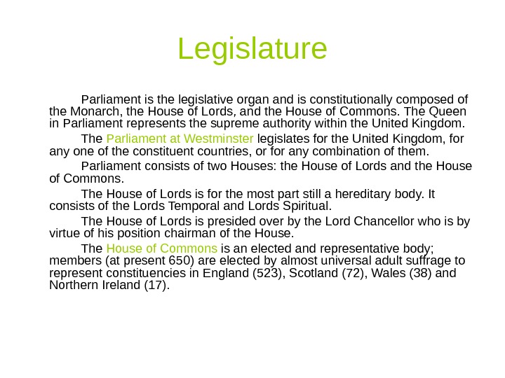 The UK System of State and Government