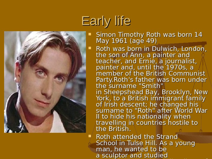 Презентация tim roth famous englishman