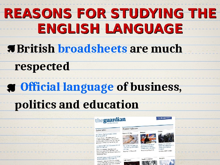 Презентация WHY PEOPLE LEARN ENGLISH