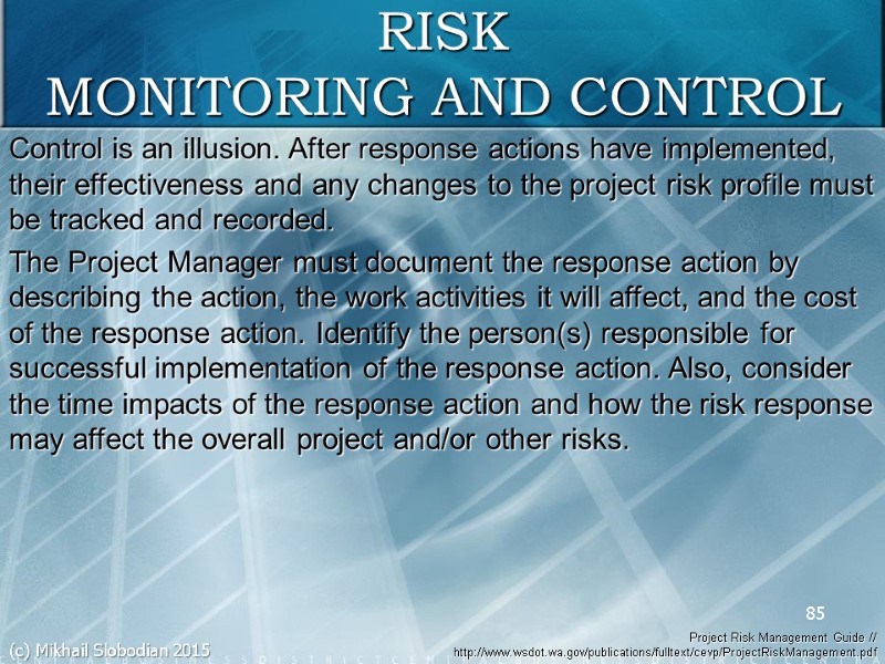 1 RISK MANAGEMENT IN CONSTRUCTION PROJECTS (c) Mikhail
