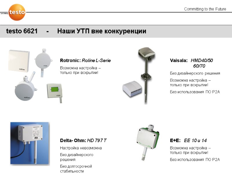 Testo 6621 – Трансмиттер влажности сектора ОВК °Ctpd