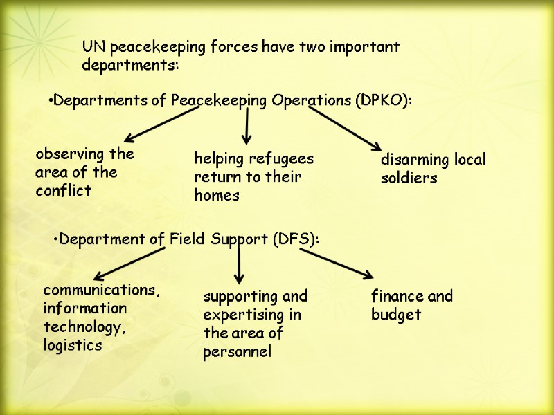 The United Nations Peacekeeping forces Prepared by
