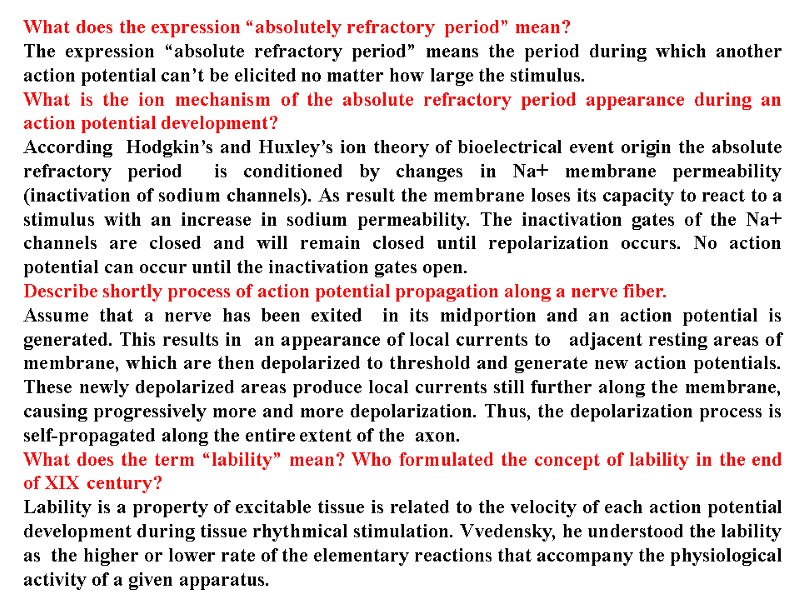 Excitability and excitation. Characteristics of excitable tissues ...